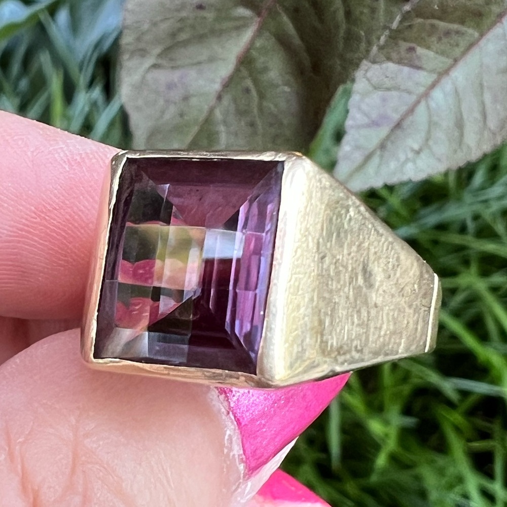 Vintage Ostby Barton 10k Yellow Gold Huge Synthetic P… - Gem